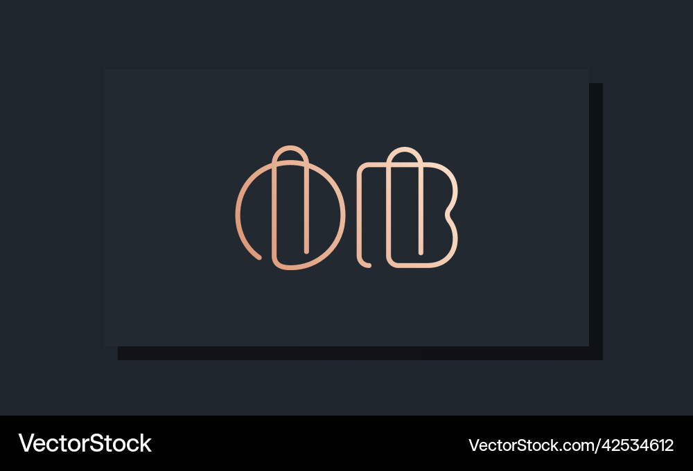 Minimal clip initial letter ob logo Royalty Free Vector