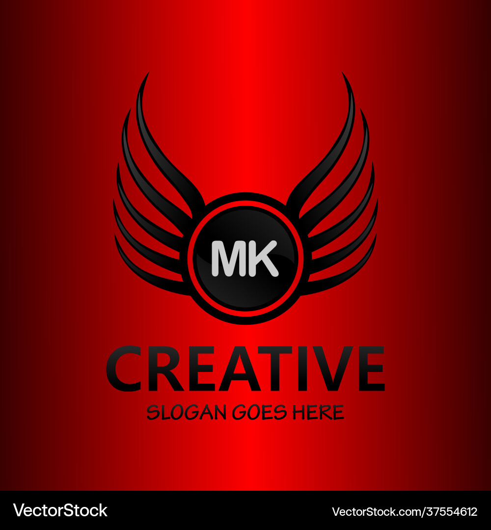 Mk letter initial with royal luxury logo template Vector Image