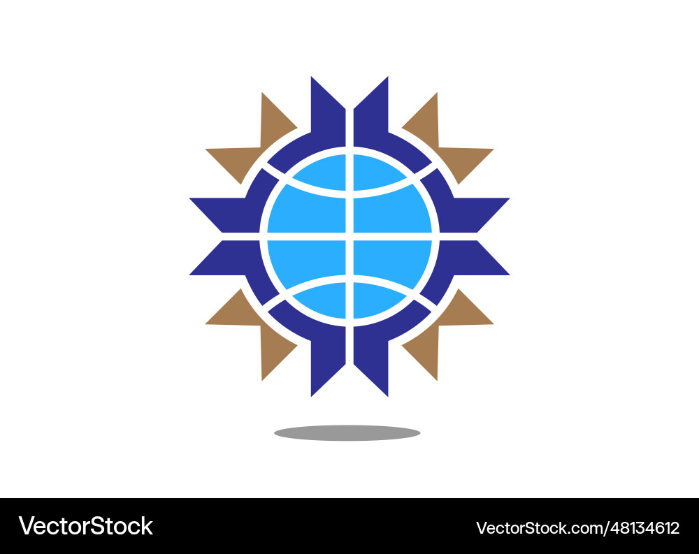 Planet earth with ribbon logo Royalty Free Vector Image