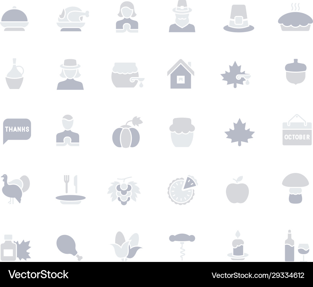 Set simple icons thanksgiving day Royalty Free Vector Image