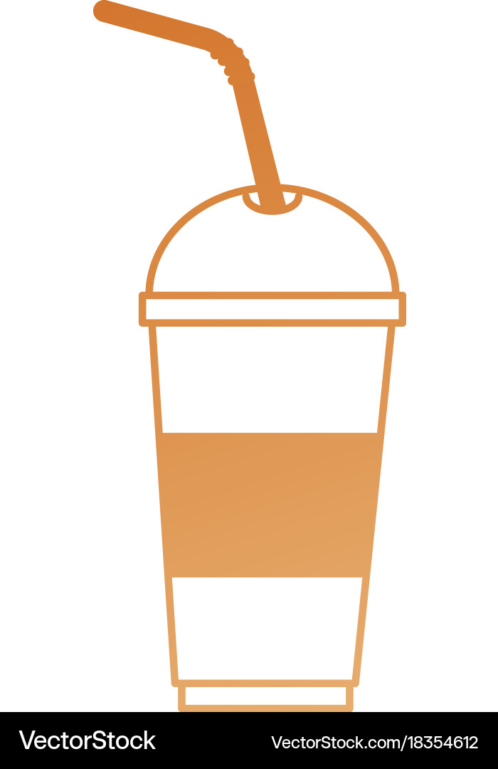 Soda in plastic cup and straw Royalty Free Vector Image