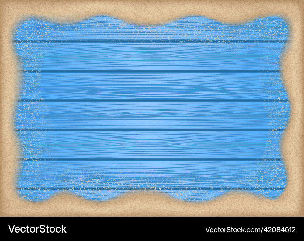 Summer frame with sand on wooden background Vector Image