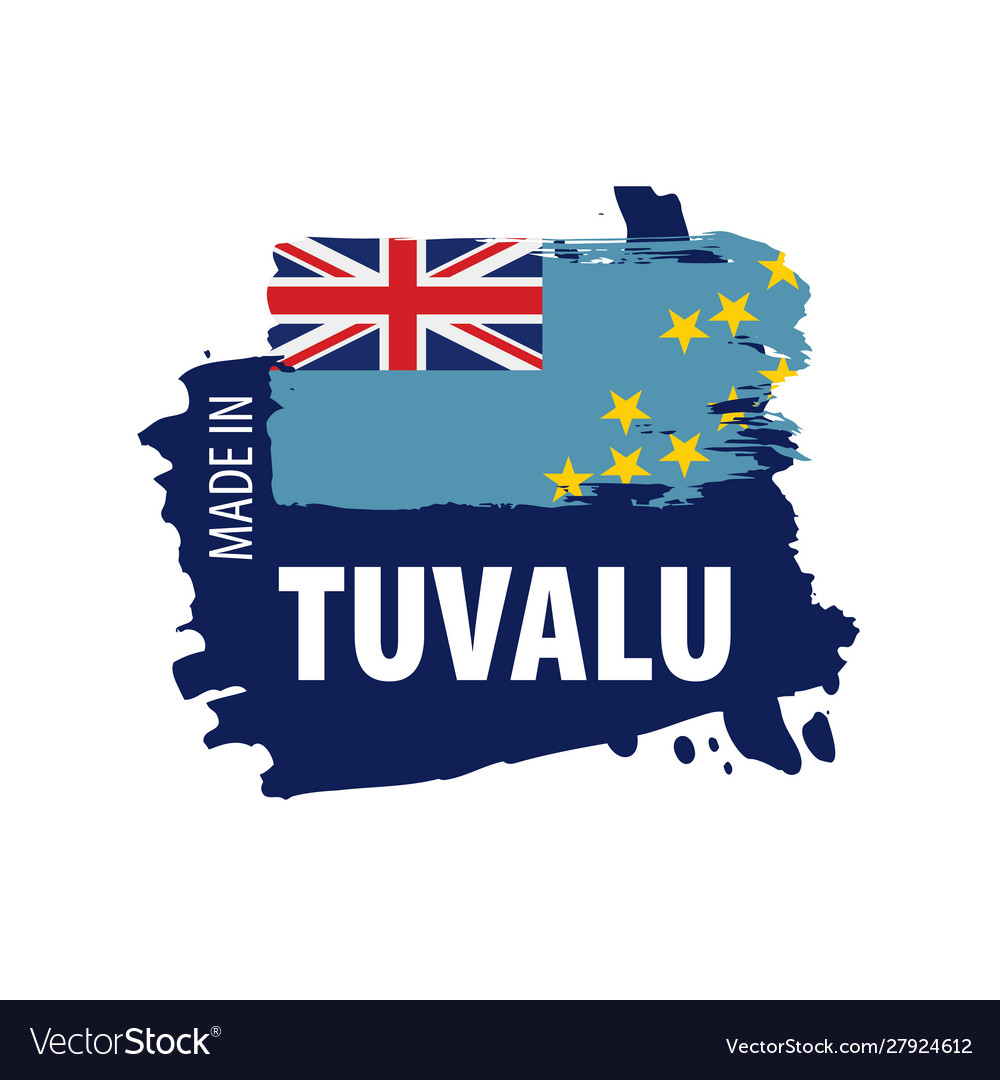 Tuvalu flag on a white Royalty Free Vector Image