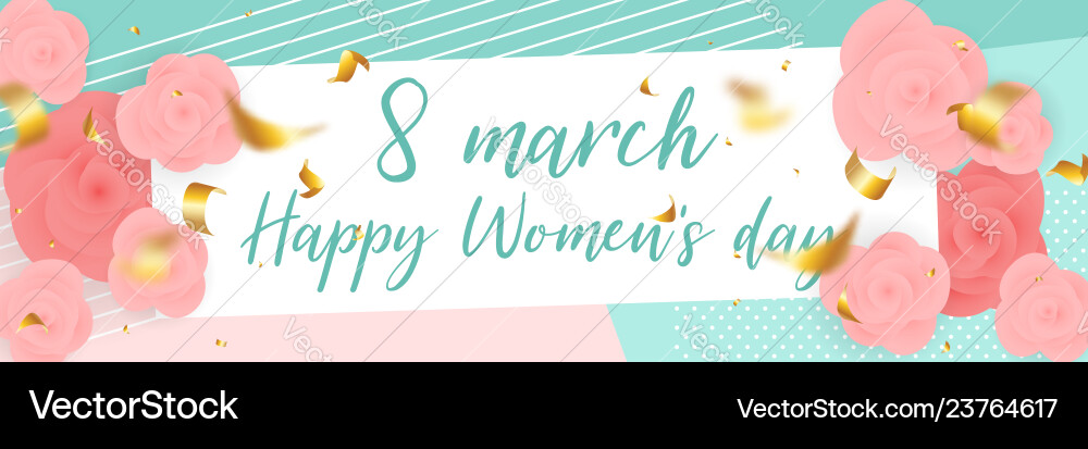 8 march rose happy womans day Royalty Free Vector Image