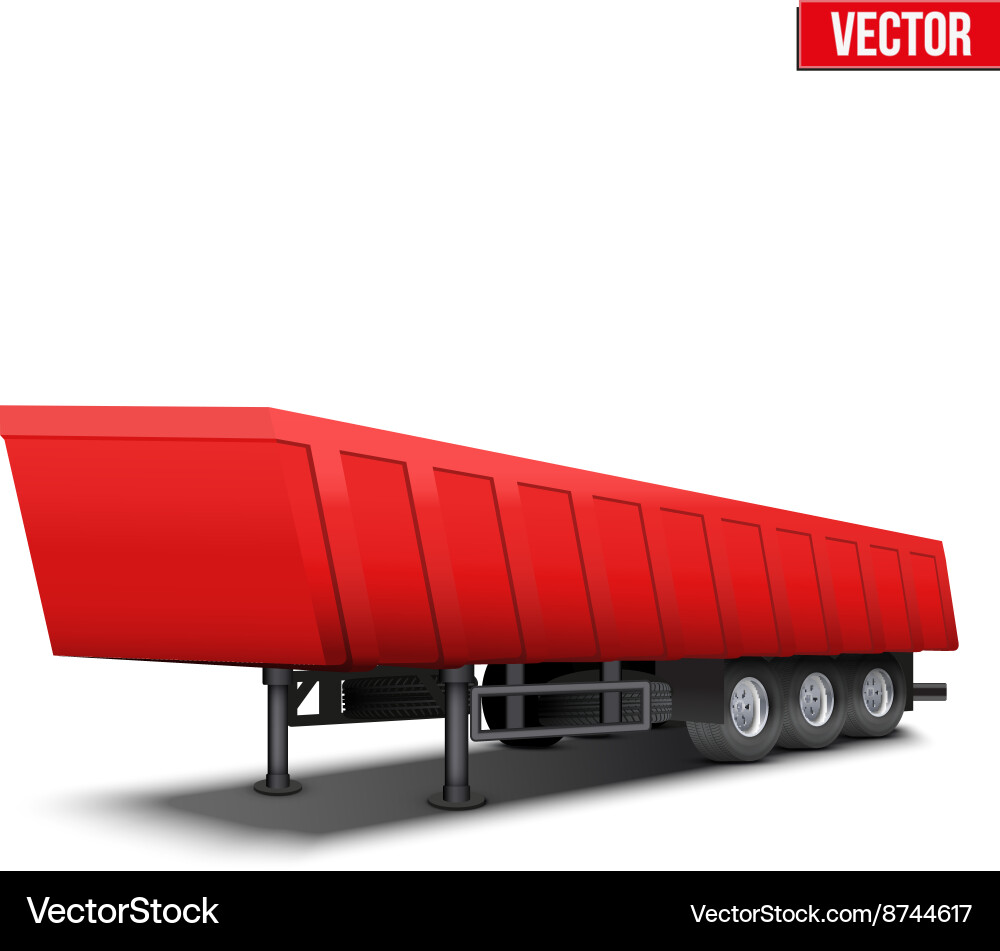 Blank parked red tipper semi trailer Royalty Free Vector