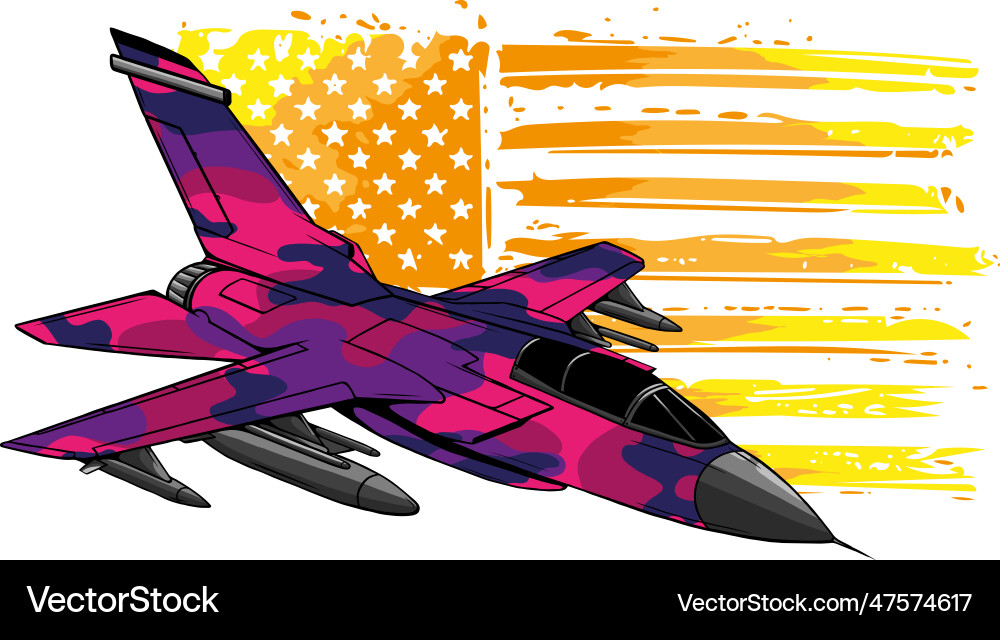 Cartoon military jet Royalty Free Vector Image