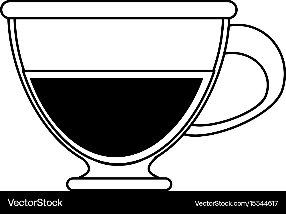 Coffee beverage in glass cup icon imag Royalty Free Vector
