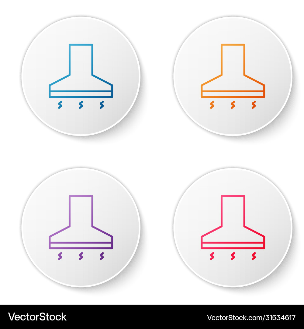Color line kitchen extractor fan icon isolated Vector Image