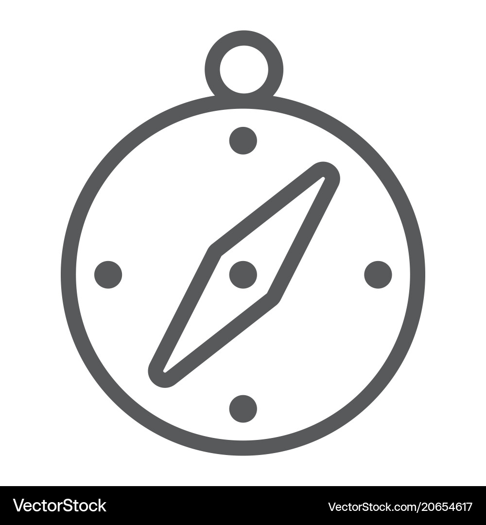 Compass line icon navigator and travel Royalty Free Vector