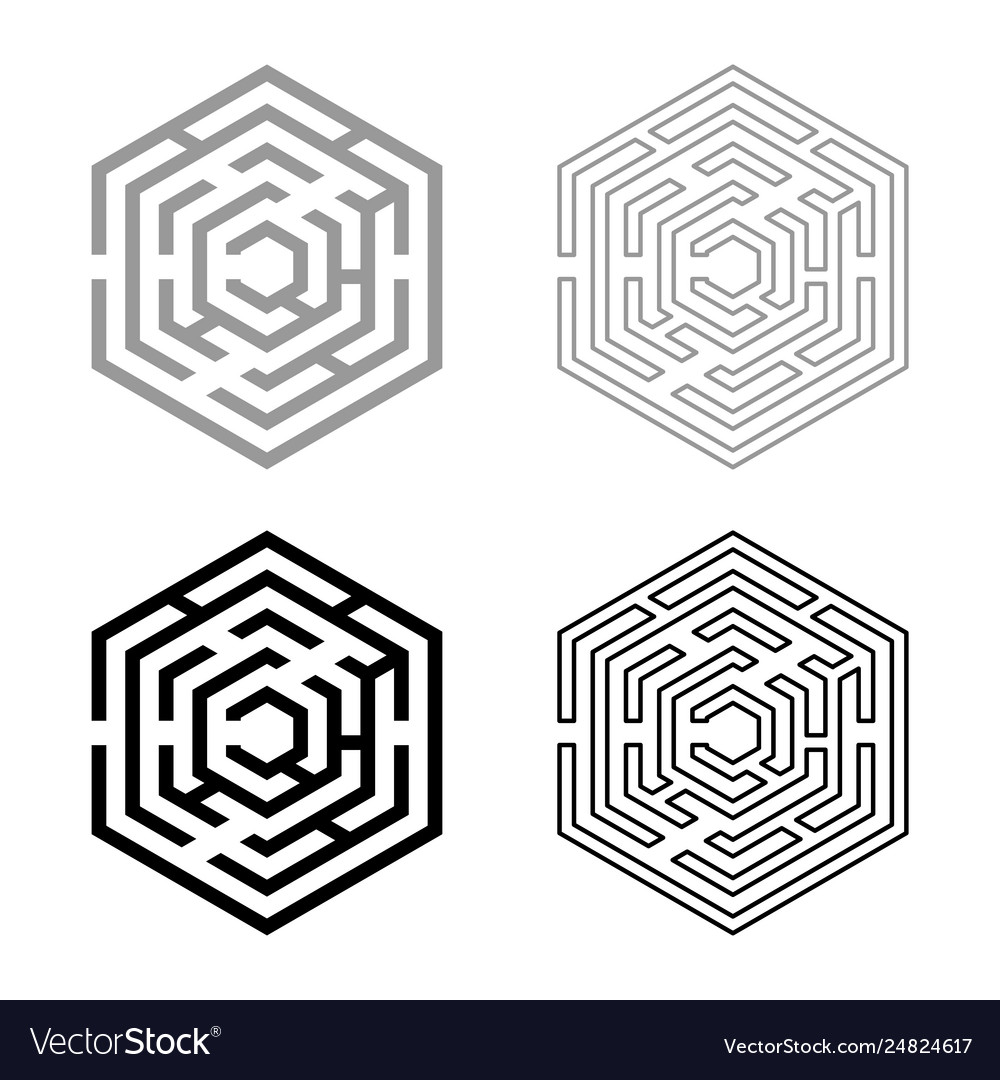Hexagonal maze hexagon labyrinth with six Vector Image Hexagonal maze hexagon labyrinth with six Vector Image
