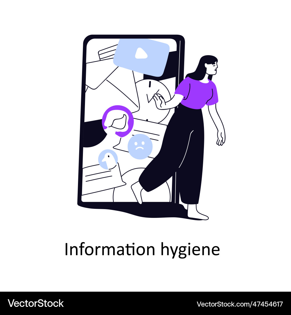 Information hygiene and digital detox concept Vector Image