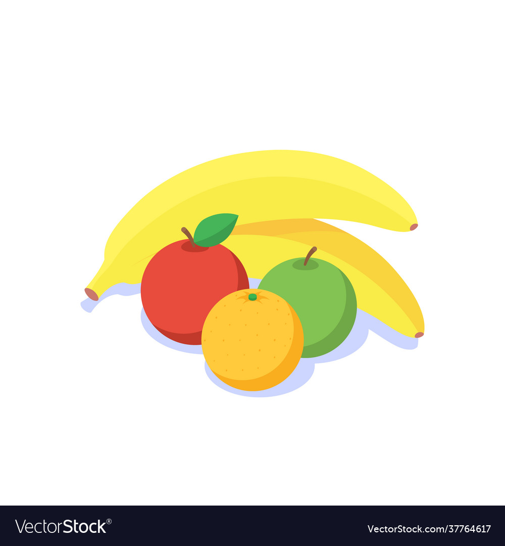 Isolated set fruits on a white background Vector Image