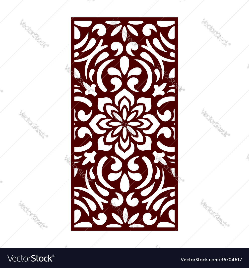 Laser cut panel template set with islamic pattern Vector Image