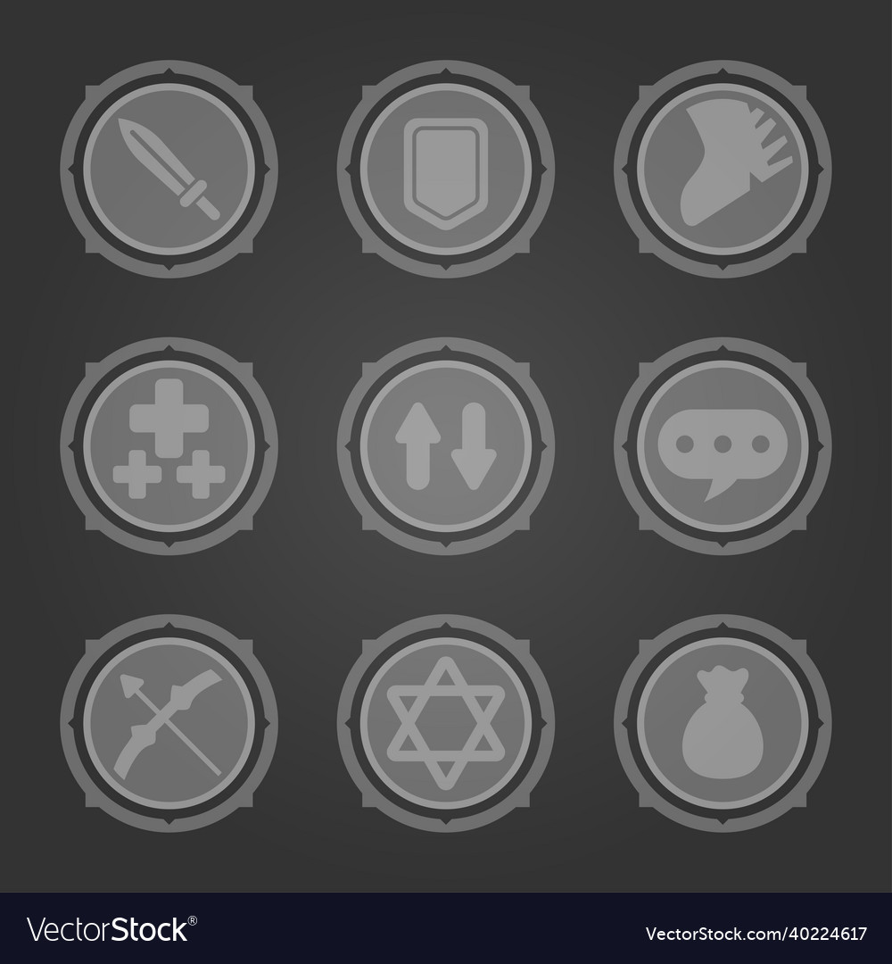 Mobile fps game button set Royalty Free Vector Image Mobile fps game button set Royalty Free Vector Image