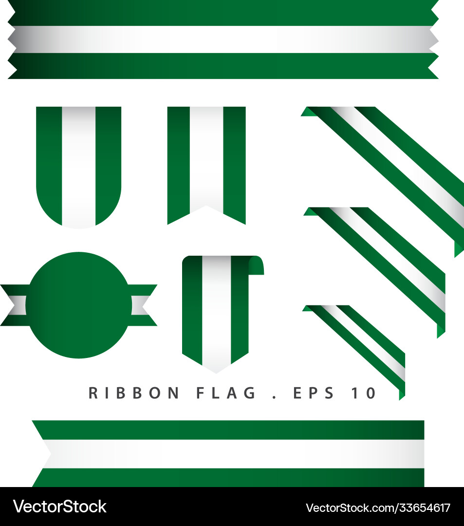 Nigeria ribbon flag template design Royalty Free Vector