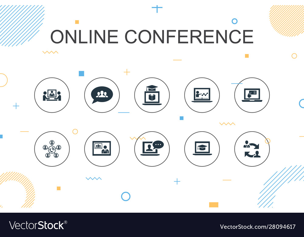 Online conference trendy infographic template Vector Image Online conference trendy infographic template Vector Image