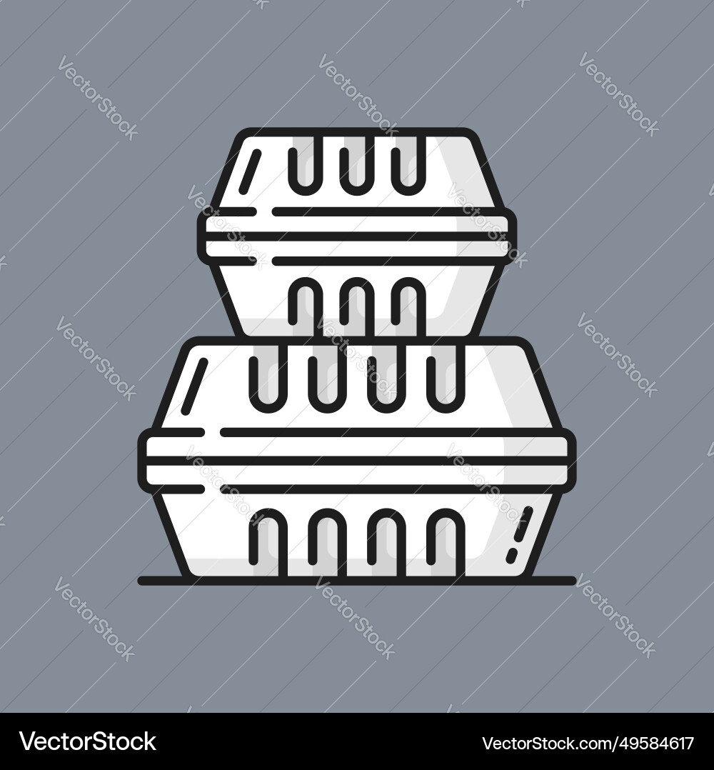 Plastic or paper food containers with lids Vector Image