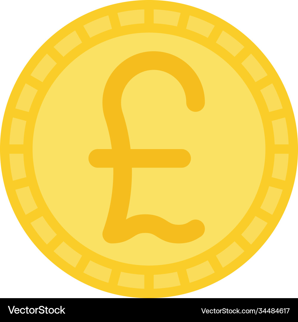 Pound coin icon for currencies called Royalty Free Vector
