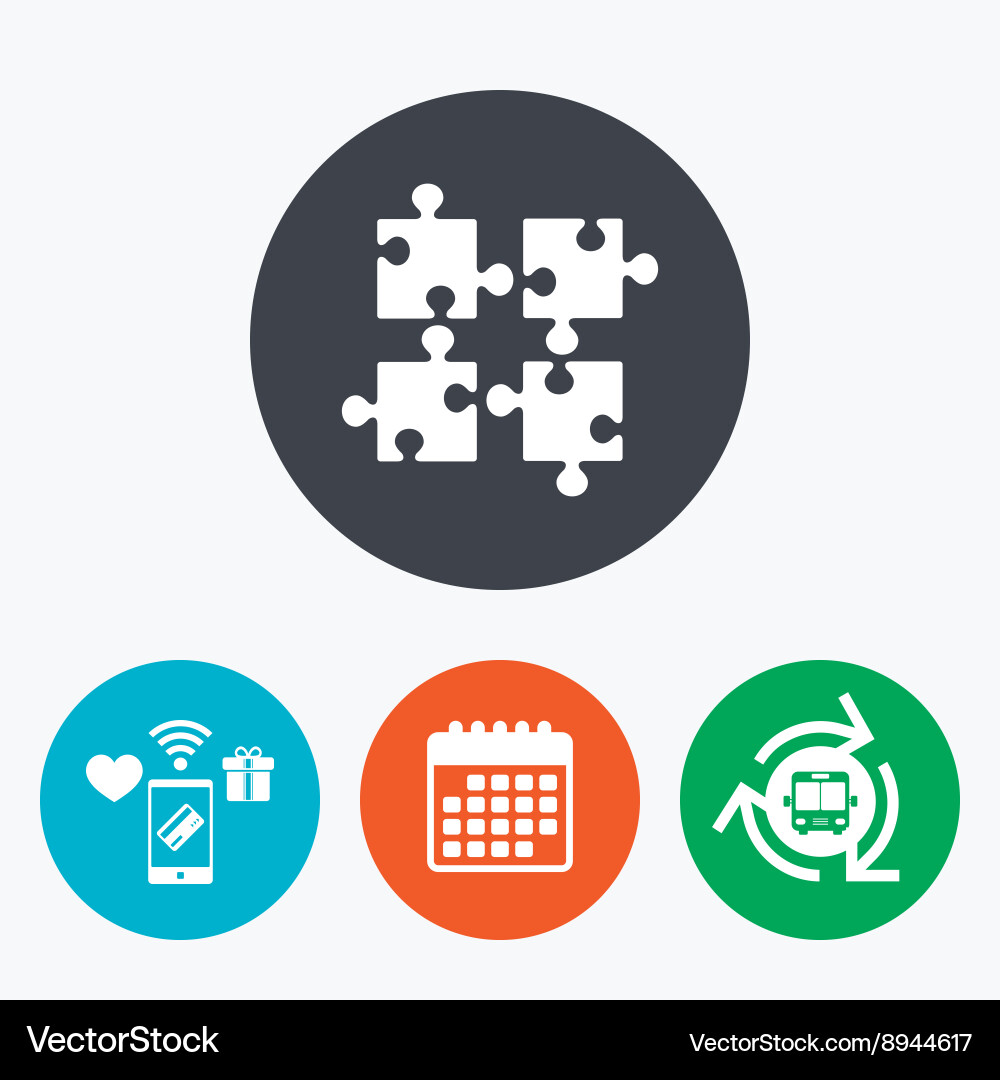 Puzzles pieces sign icon Strategy symbol Vector Image