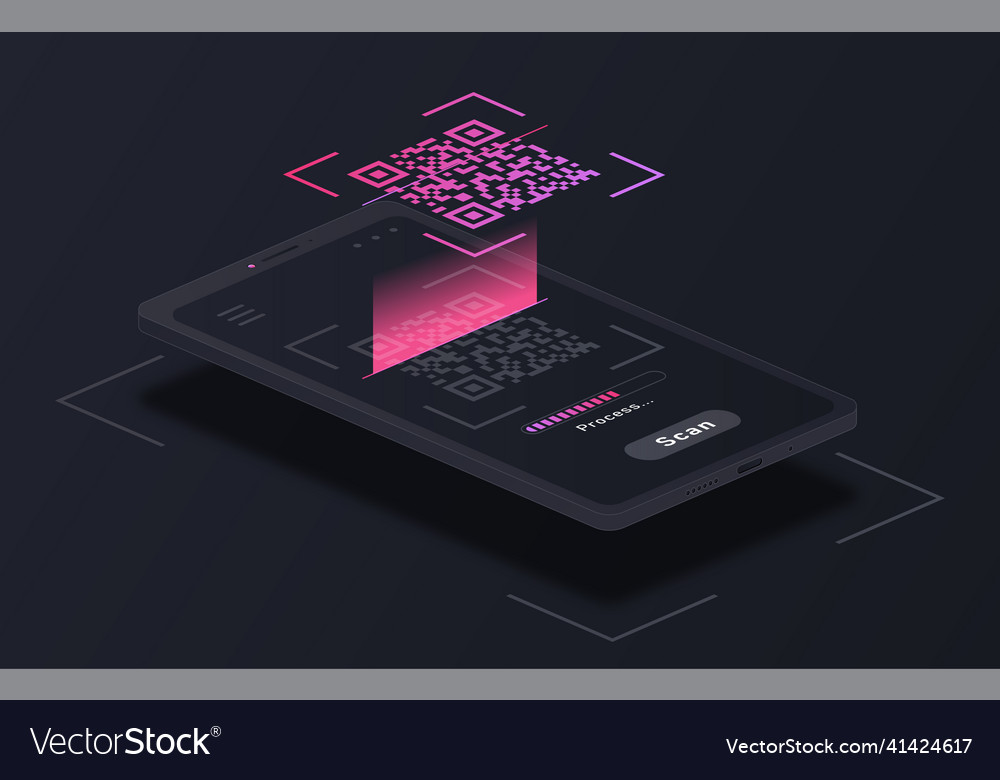 Qr code verification service abstract concept Vector Image