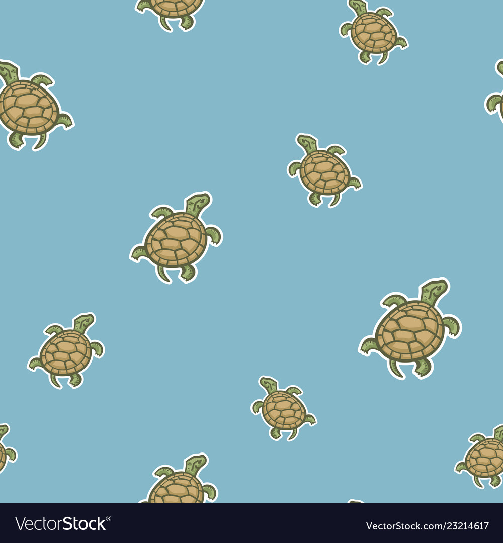 Seamless pattern turtles Royalty Free Vector Image