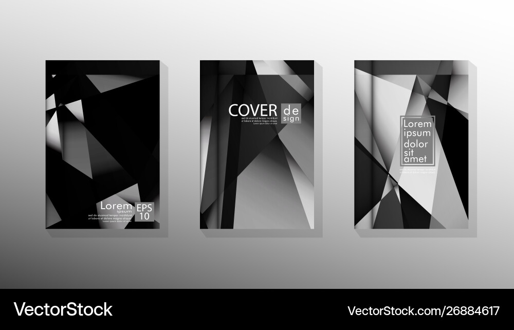 Set cover design poster with geometric layered Vector Image