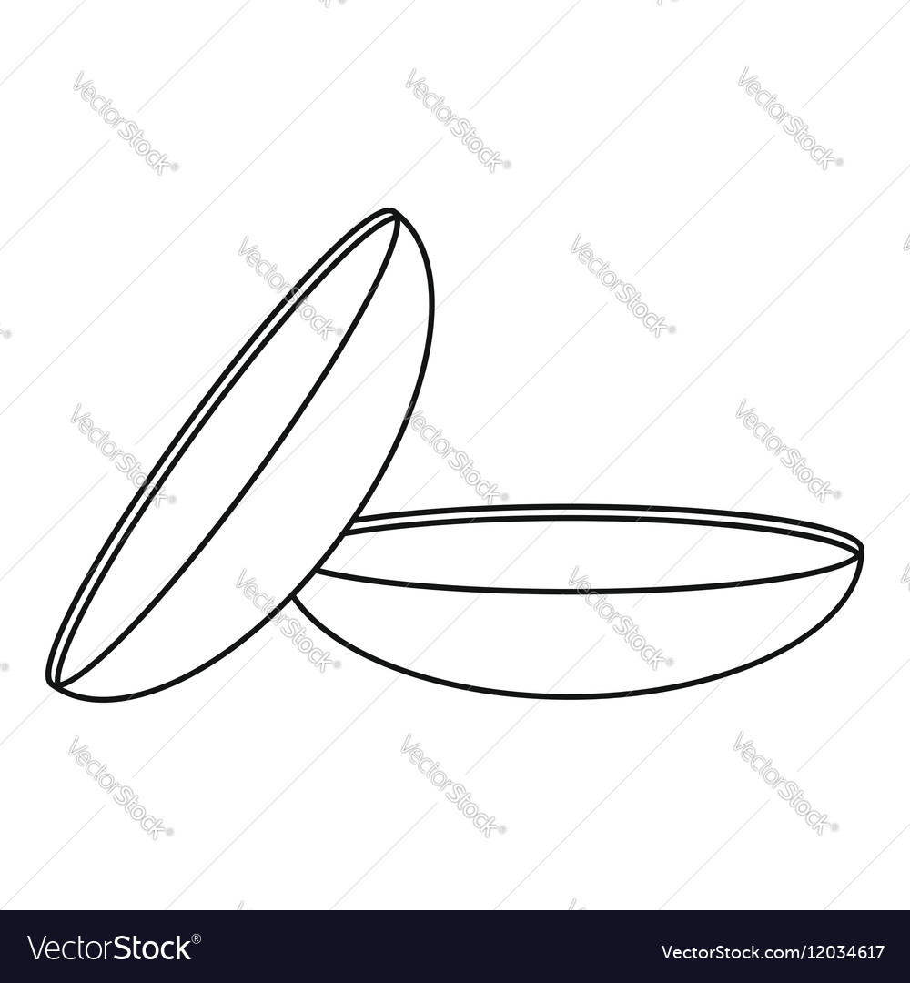 Two Contact Lenses Icon Outline Style Royalty Free Vector
