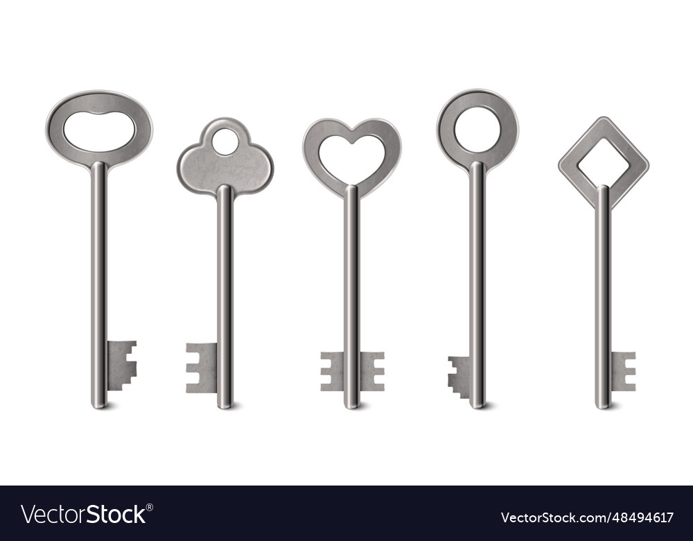 Vintage keys set Royalty Free Vector Image - VectorStock