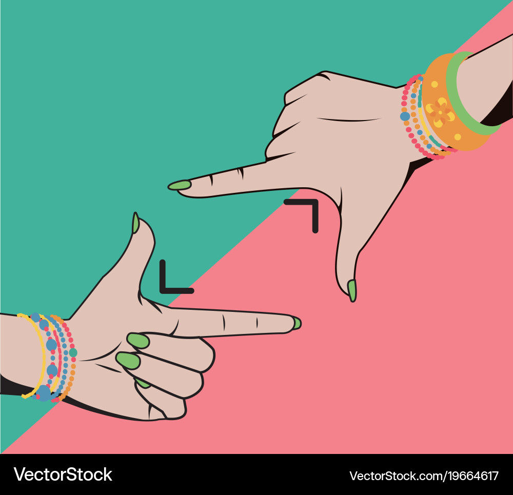 Woman hands doing cropping symbol isolated Vector Image