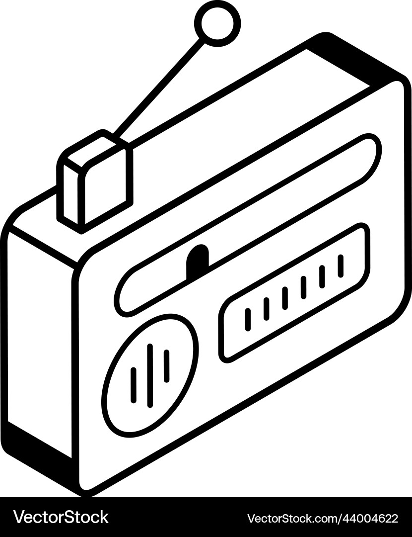 A customizable linear icon of radio Royalty Free Vector