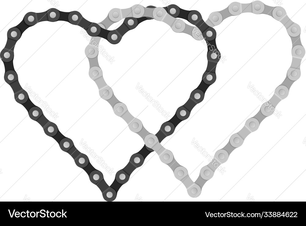 Bike chain heart Royalty Free Vector Image - VectorStock