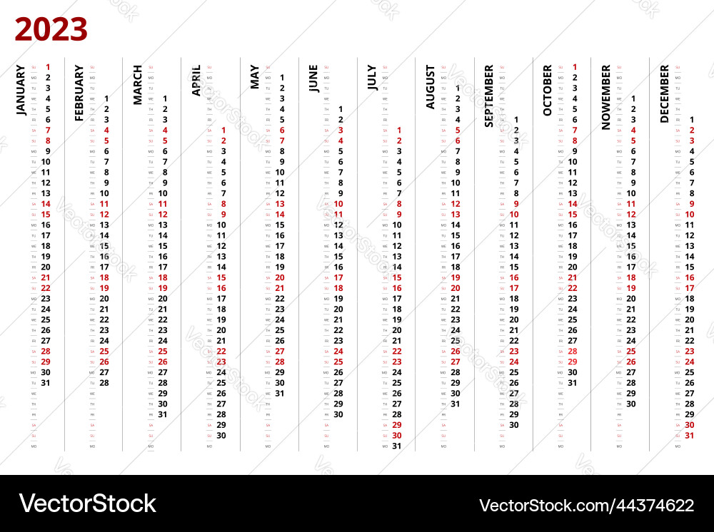 Calendar planner for 2023 template Royalty Free Vector Image