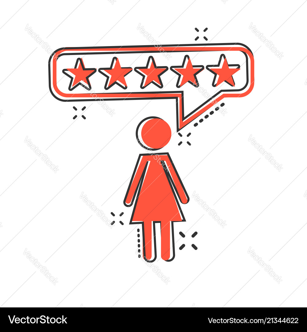 Cartoon customer reviews user feedback icon Vector Image