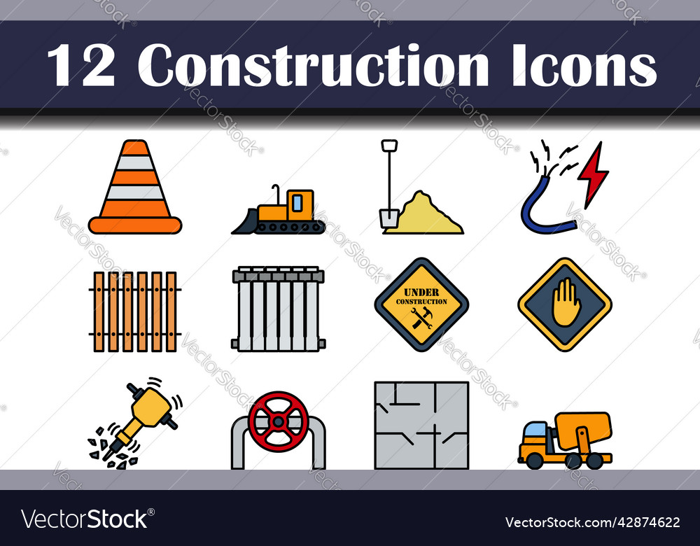 Construction icon set Royalty Free Vector Image