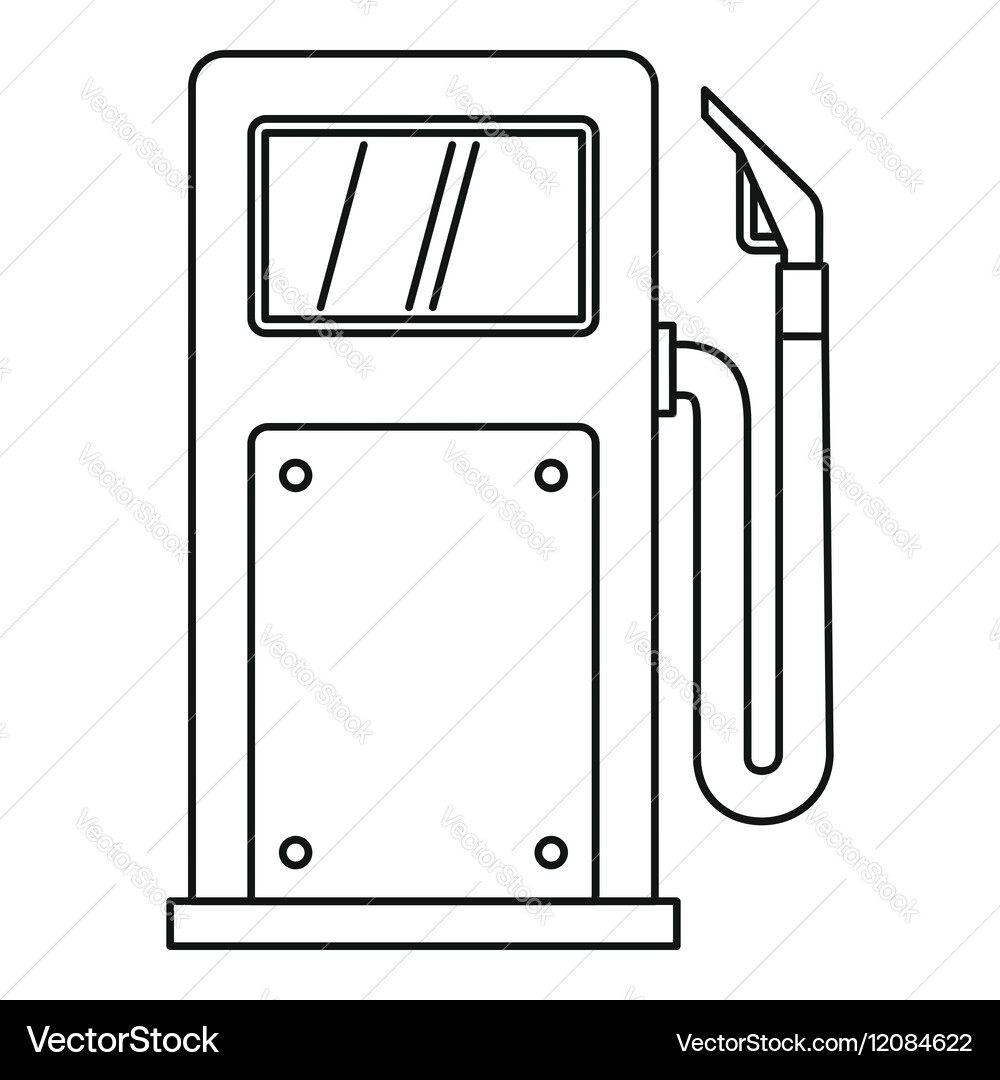 Gas station icon outline style Royalty Free Vector Image