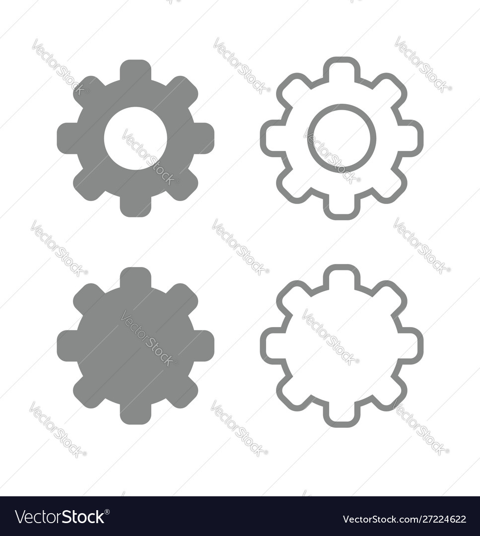 Icon set gears Royalty Free Vector Image - VectorStock