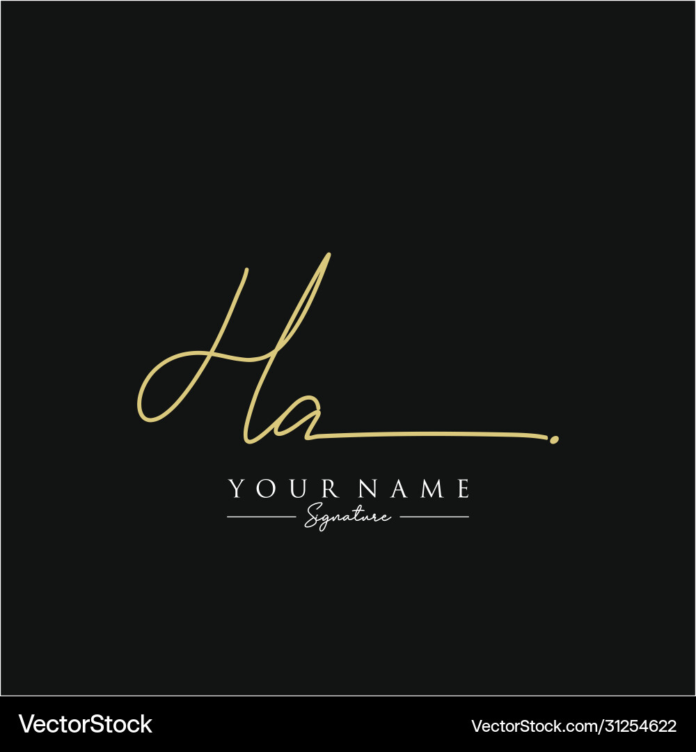 Letter ha signature logo template Royalty Free Vector Image