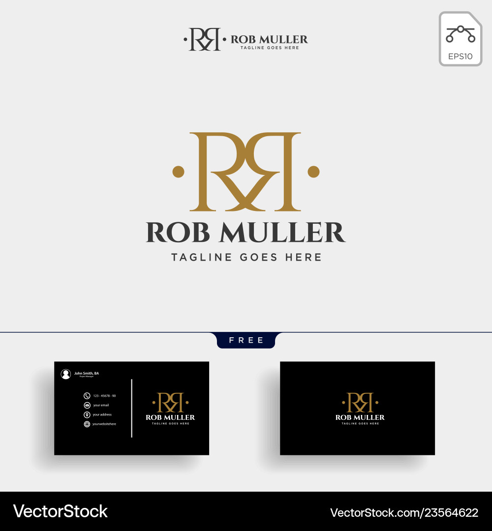 Letter rm r m gold creative logo template Vector Image