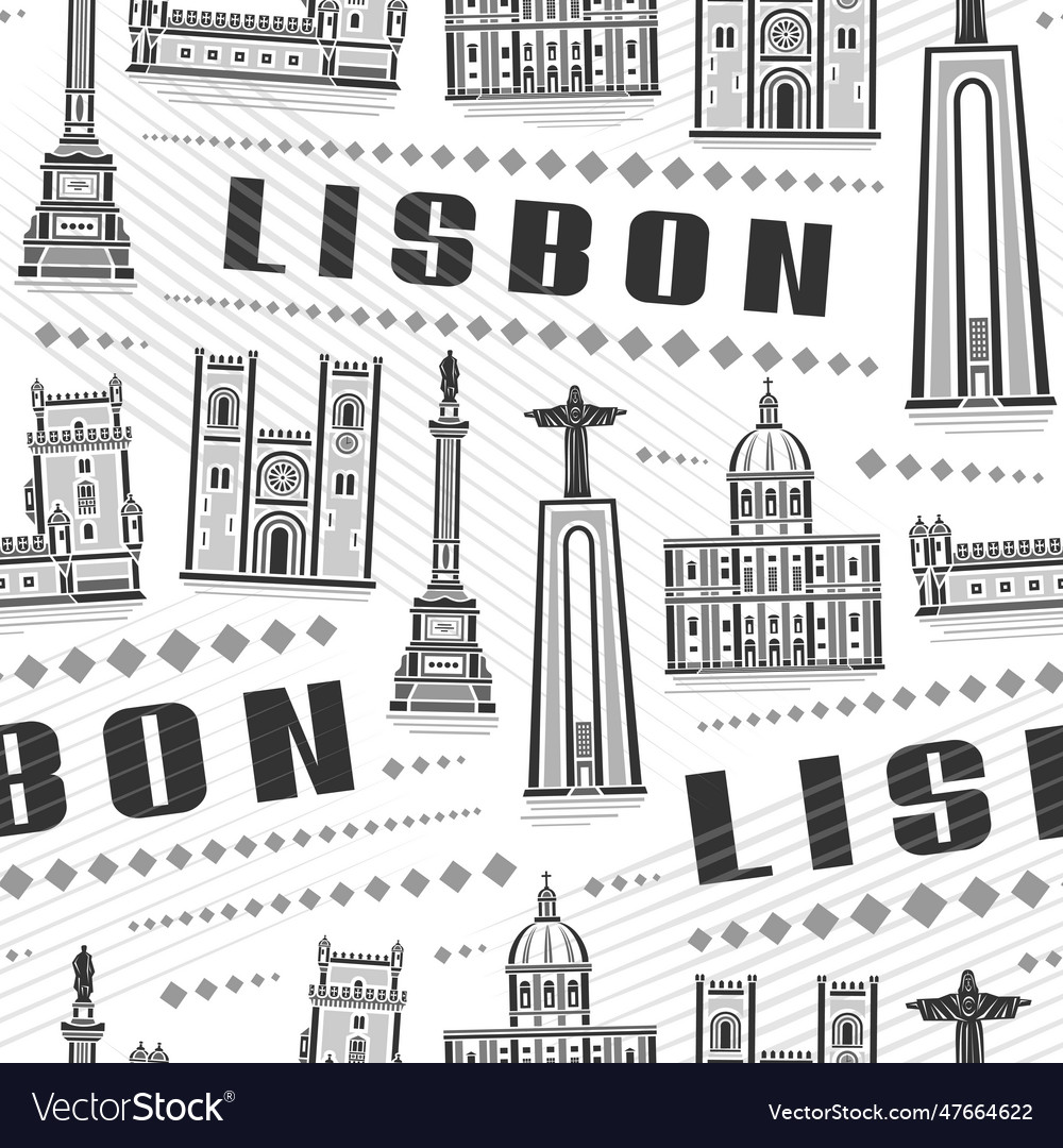 Lisbon seamless pattern Royalty Free Vector Image