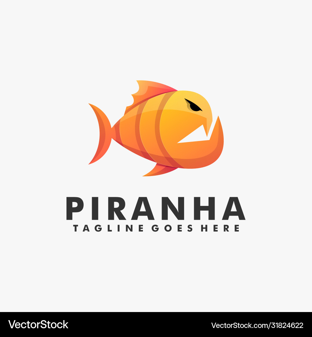 Logo piranha gradient colorful style Royalty Free Vector