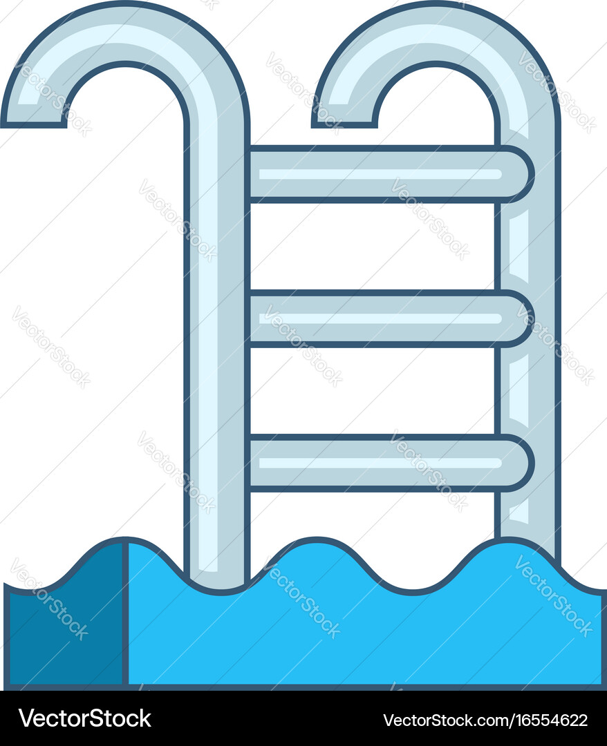 Pool with stairs icon cartoon style Royalty Free Vector