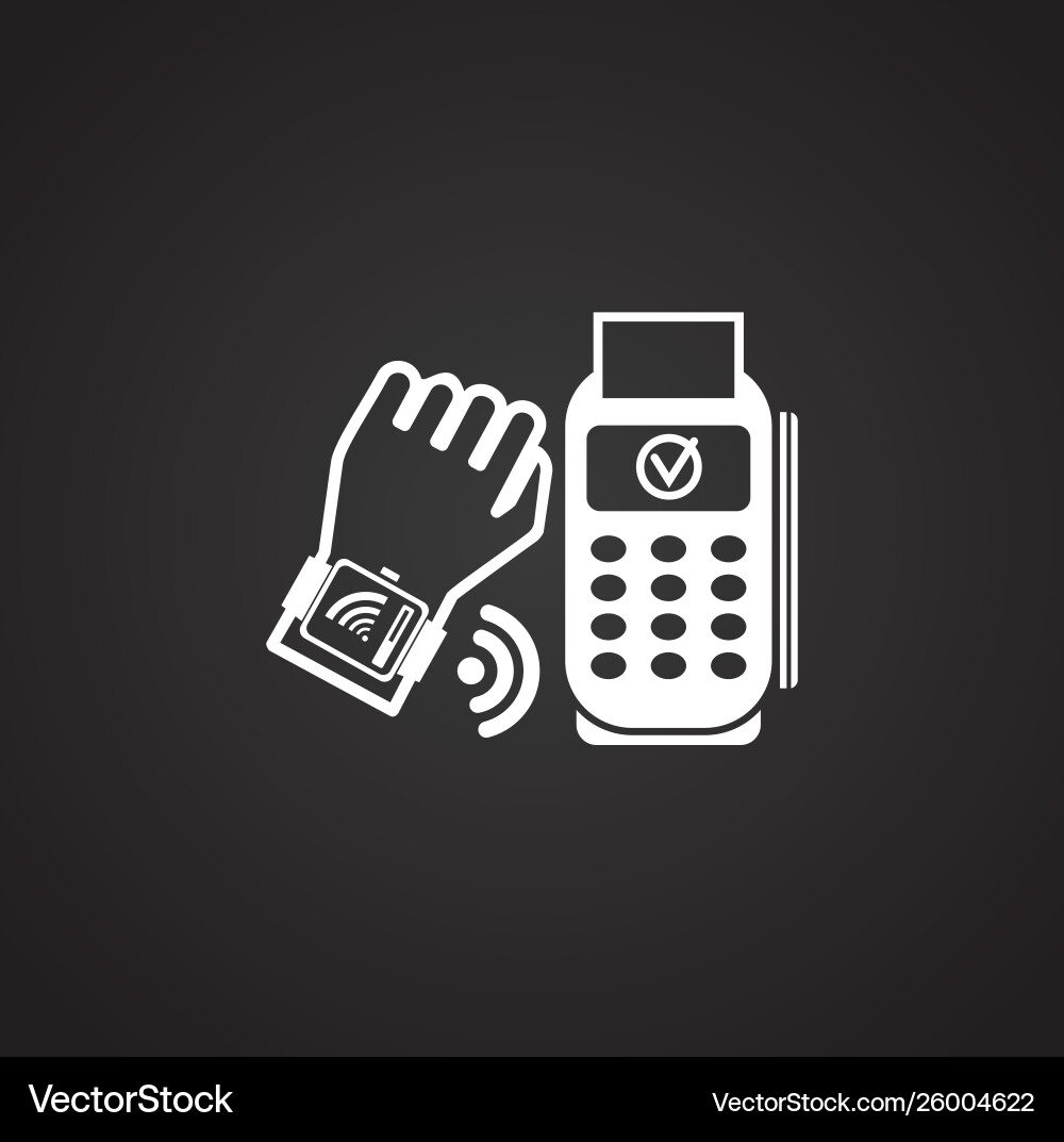 Pos terminal icon on background for graphic Vector Image