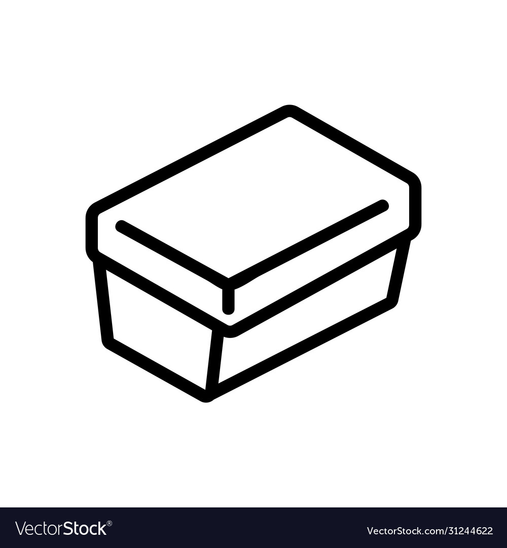 Rectangular lunch box icon outline Royalty Free Vector Image