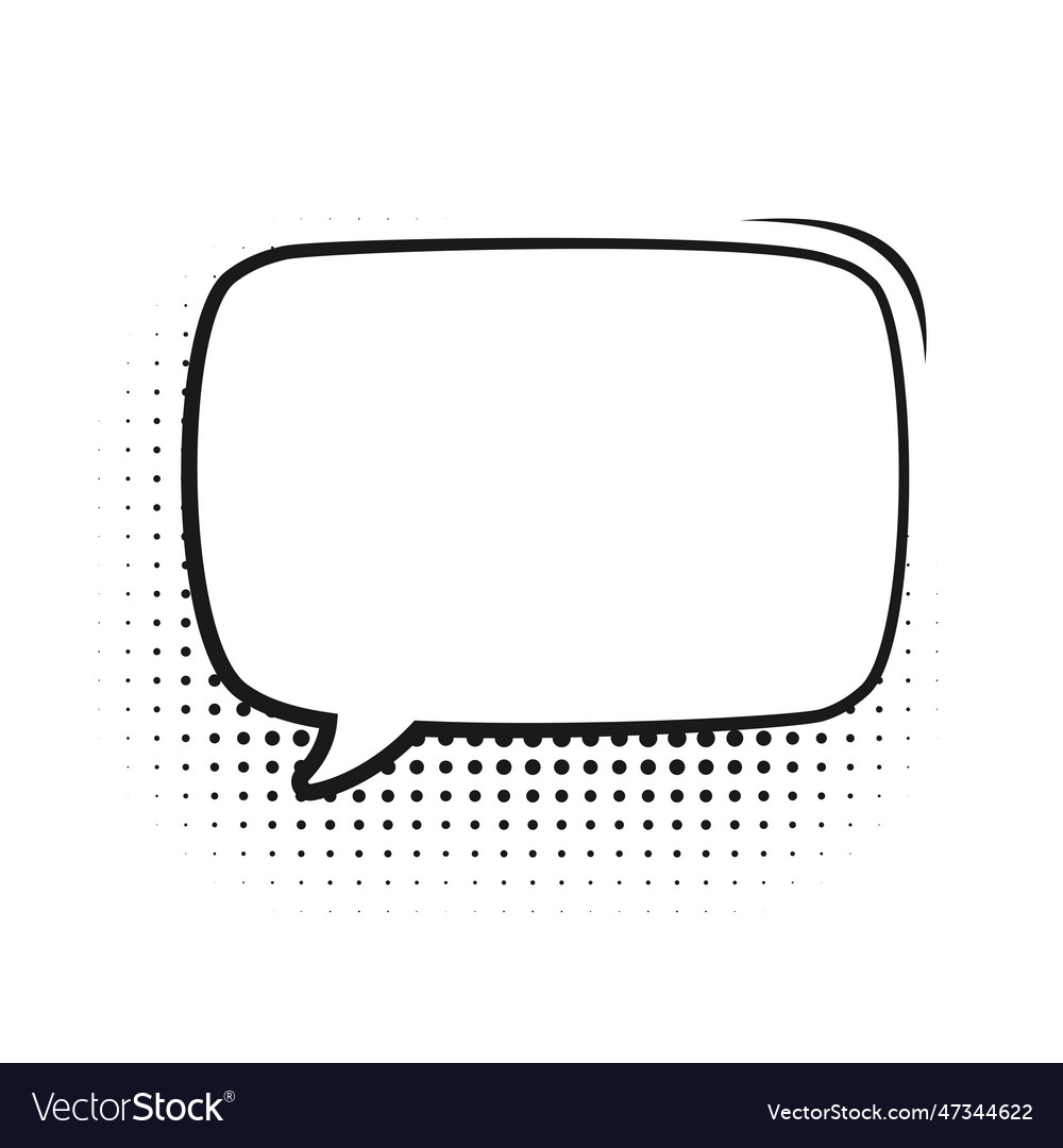 Retro Empty Comic Speech Bubble With Black Vector Image 
