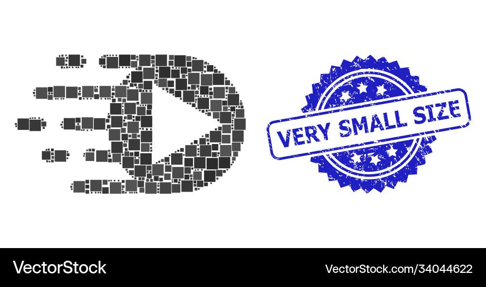 Rubber very small size seal and square dot mosaic Vector Image