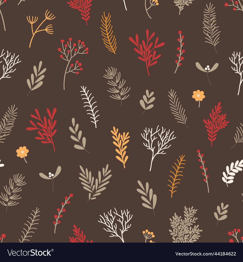 Seamless pattern with various twigs Royalty Free Vector Seamless pattern with various twigs Royalty Free Vector