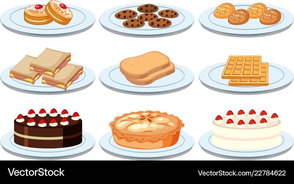 Set of different foods Royalty Free Vector Image