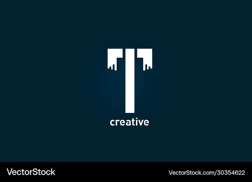 White creative t letter alphabet logo design icon Vector Image