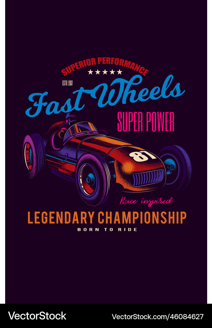 An old vintage racing car Royalty Free Vector Image