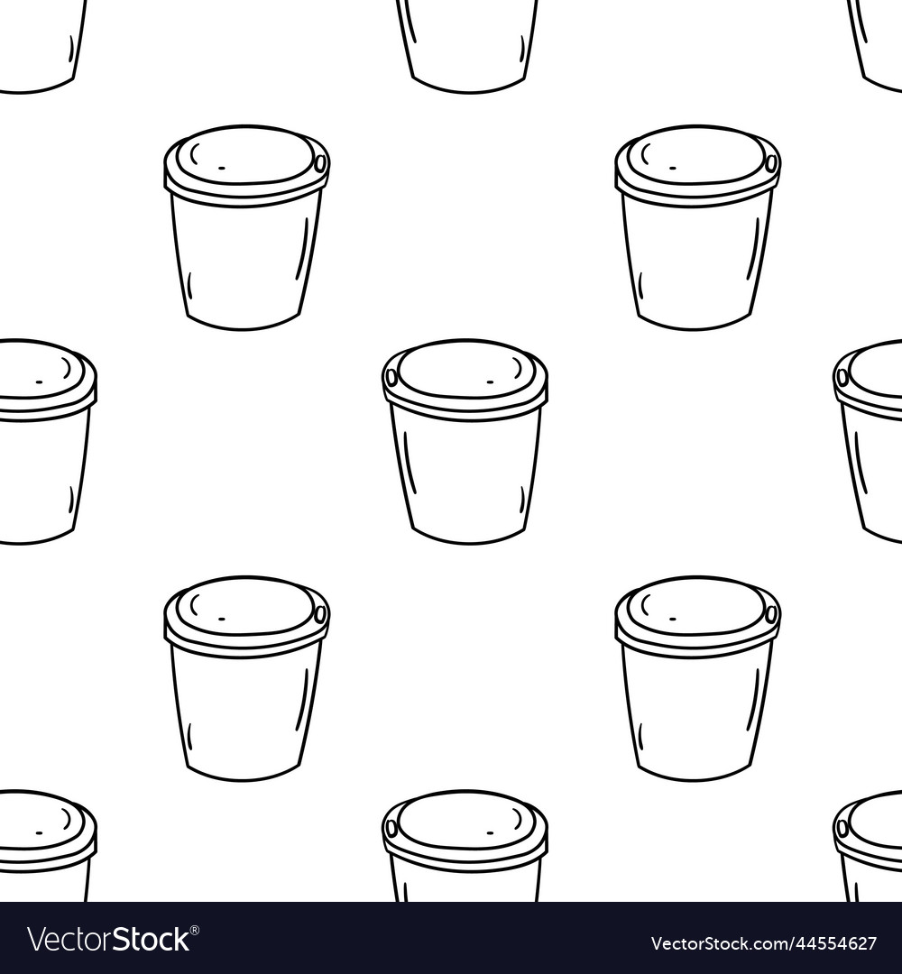 Cup with lid pattern Royalty Free Vector Image